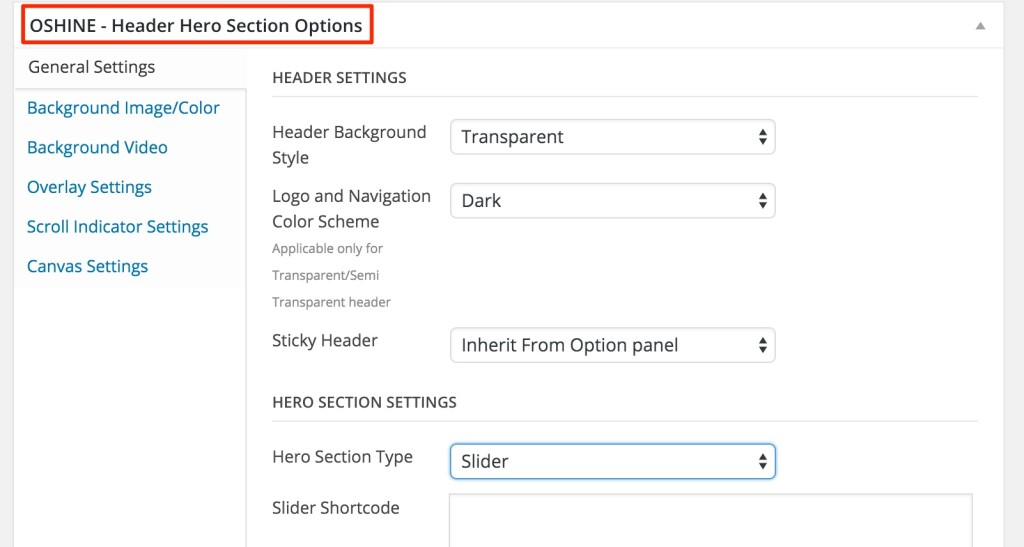 Hero Section Settings – Oshine Knowledge Base