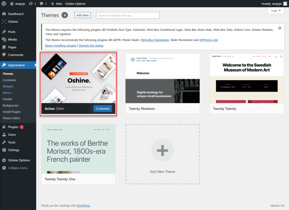 How to set up Oshine Theme and Import a Demo? – Oshine Knowledge Base
